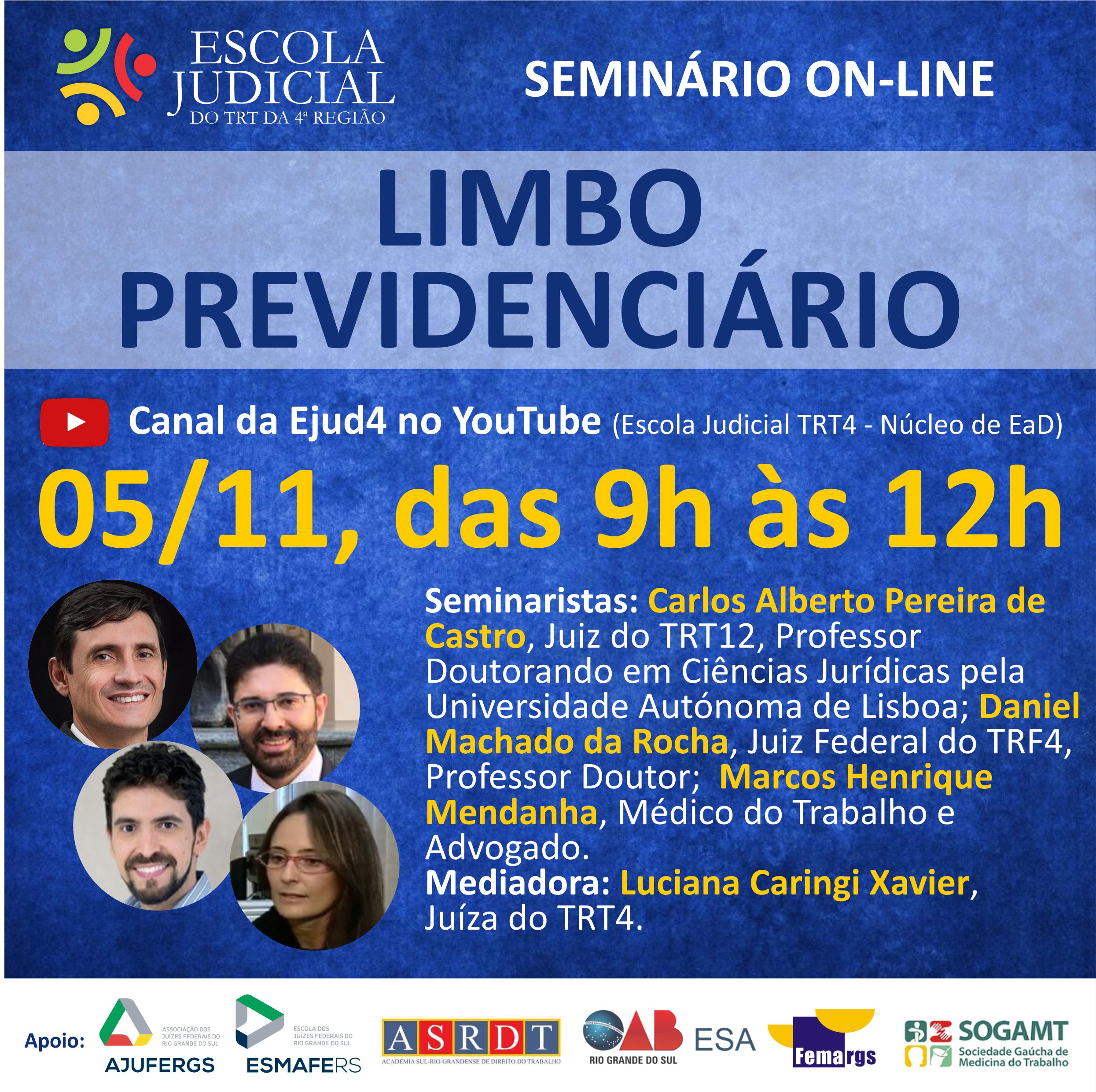 EJud4 EaD > Seminário On-Line: Limbo Previdenciário | Portal Escola ...